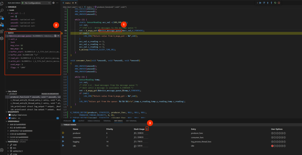 Exercise 1 - Exploring threads and ISRs - Nordic Developer Academy