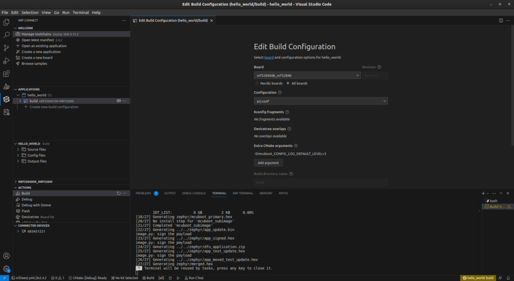 Sysbuild configuration - Nordic Developer Academy